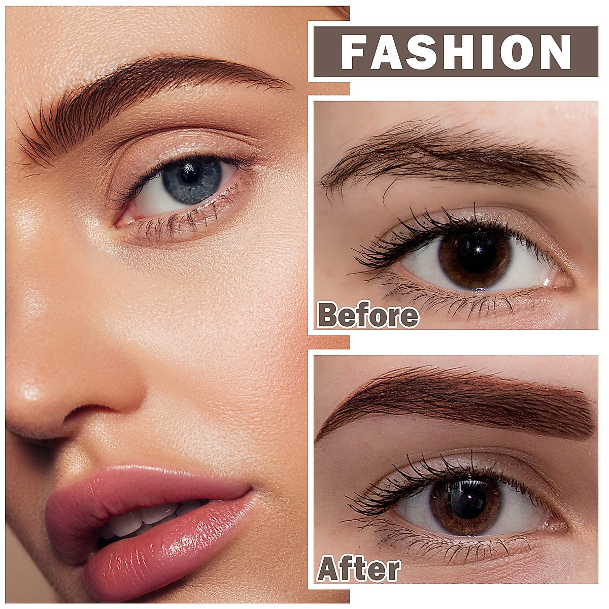 Peel Off Tattoo Eyebrow Gel Natural Eye Brow Gel Natural Eyebrow Tattoo,Waterproof Long Lasting Easy Peel Off Eyebrow Tattoo Makeup (Brown)