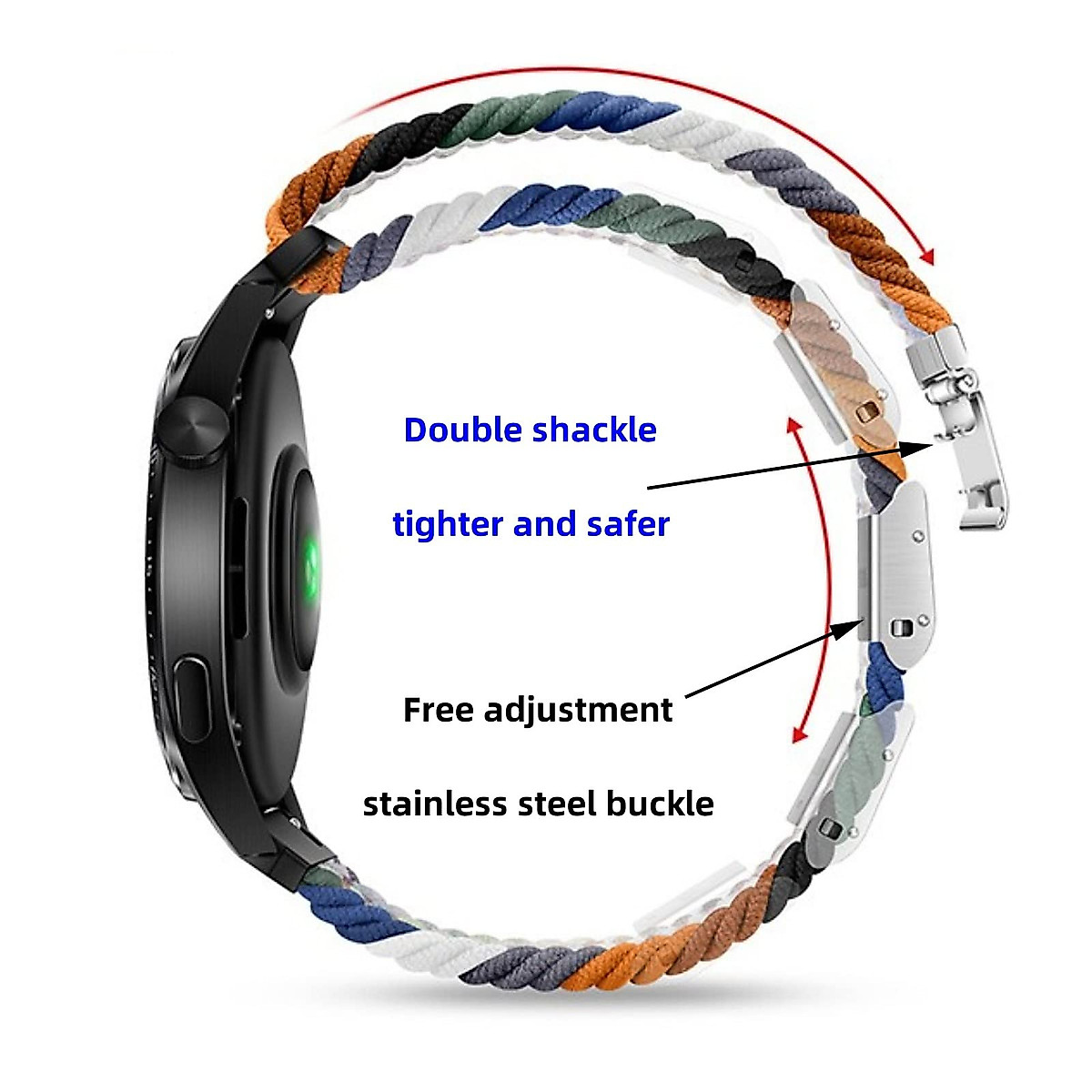 Mazoft 20mm Bands Compatible with Samsung Galaxy 7 6 5 Pro 4 & 6 Classic Active 2 47mm 46mm 45mm 44mm 43mm 42mm 40mm Watch；Quick Release Replacement Nylon Braided band for Samsung Galaxy Watch 7 6 5