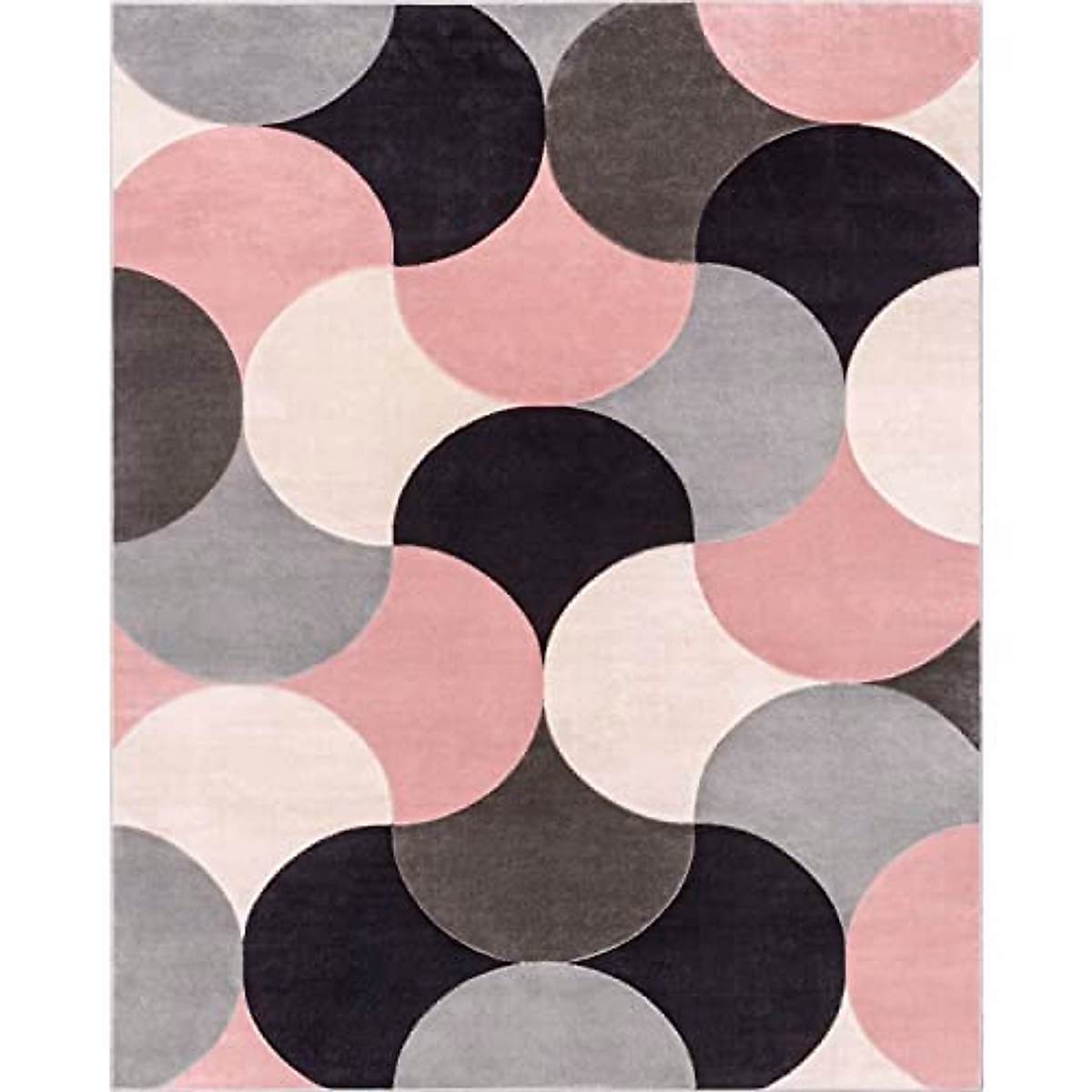 Well Woven Good Vibes Helena Blush Pink Modern Geometric Shapes 7 ft 10 in x 10 ft 6 in Texture Area Rug