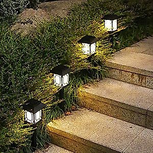 JSBDPHW Solar Villa Pillar Lamp Outdoor Waterproof Post Light Patio Garden Decoration Column Light Lawn Light Base Landscape Light Deck Light