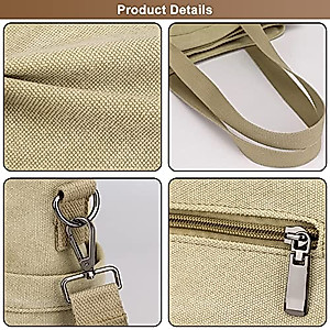 Handbags for Womens Top-Handle Hobo Purse Casual Large Capacity Shoulder Bags Ladies Canvas Tote Satchel Purse (Black)