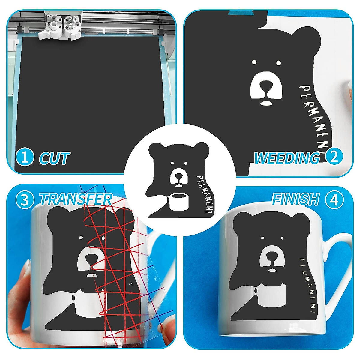 Matte Black Permanent Vinyl for Cricut, Lya Vinyl Matte Black 12" x 50Ft Permanent Adhesive Vinyl Roll for CRI-Cut, Silhouette Cameo, Vinyl Roll for Craft Cutter