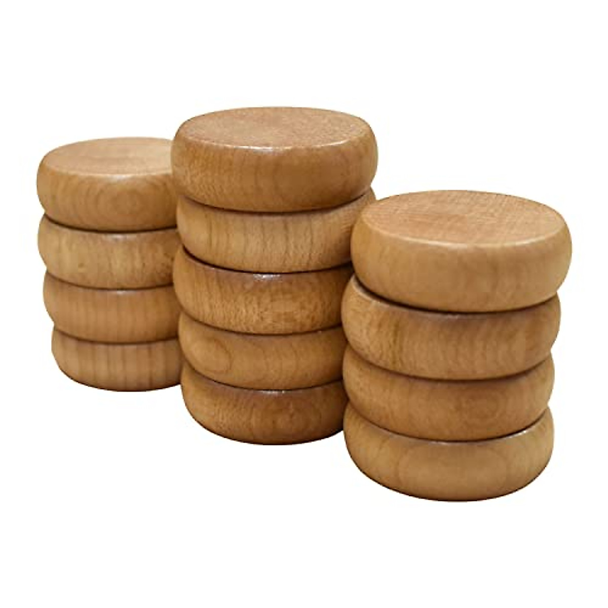 26 Natural and Red Crokinole Discs with a Velvet Pouch (Mini Discs - 1 3/32 Inch Diameter (2.8cm))