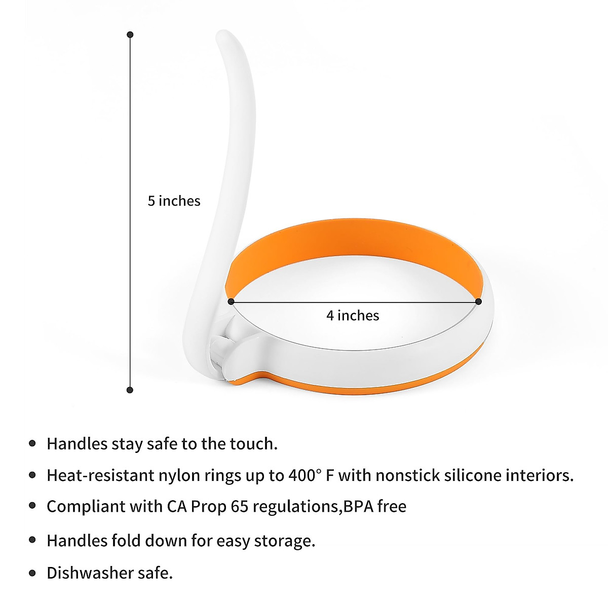GAGAQI Silicone Fried Egg Cooker Rings Set,Nonstick,Easy to Use&Clean, 4-pack, Round Egg Mold for Cooking Pancake,Breakfast Sandwich, fit McMuffin Biscuit,Griddle Egg Ring for Frying Eggs