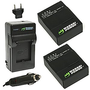 Wasabi Power Battery (2-Pack) and Charger for GoPro HERO3+, HERO3 and GoPro AHDBT-201, AHDBT-301, AHDBT-302