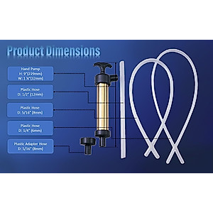 Pactrade Marine Engine Manual Oil Change Extractor Solid Brass Easy to Use Hand Pump Self-Priming Action - 9 Inches Long Perfect for Boats, Off-Road Vehicle, RVs, Auto