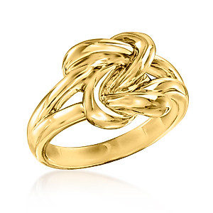 Ross-Simons 14kt Yellow Gold Double Love Knot Ring. Size 10