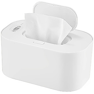 USB Baby Wipe Warmer,Wet Wipes Dispenser or Baby,Portable Wipe Warmer USB Baby Wipe Warmer,3 Temperature Modes,Large-Capacity Diaper Wipe Warmer for Home Car Travel (White, Mechanics)