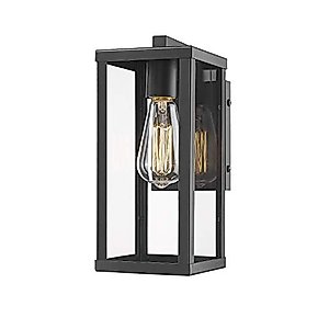 Odeums Outdoor Wall Lantern, Exterior Wall Mount Lights, Outdoor Wall Sconces, Wall Lighting Fixture (Black, 1 Pack)