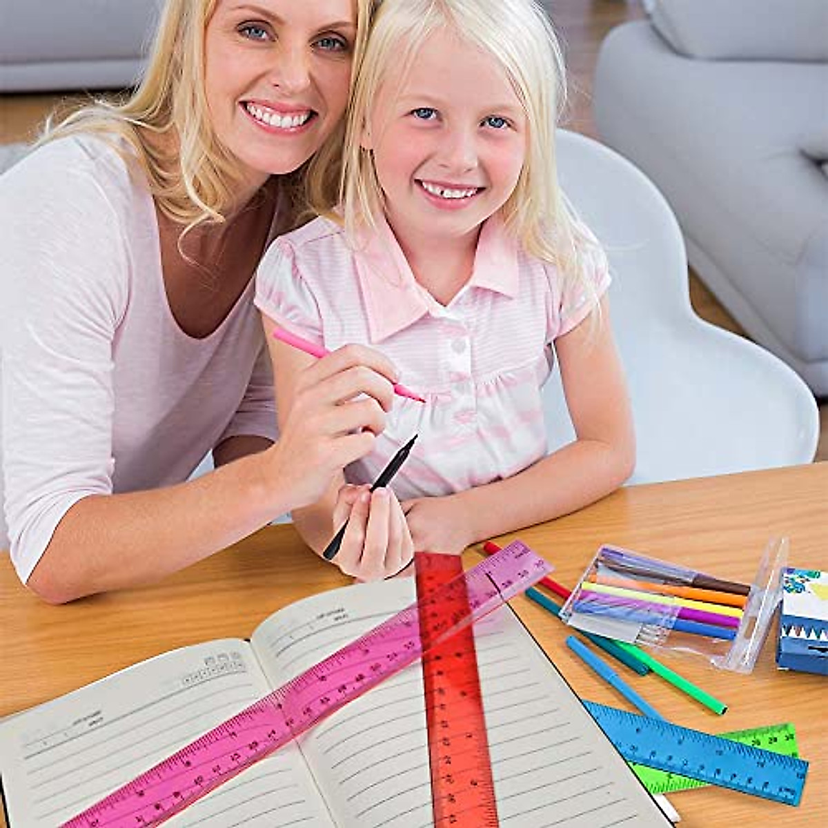 36Pcs Clear Ruler 12 Inch Plastic Rulers Ruler with Inches and Centimeters Rulers Bulk for Classroom for School,Home,Office,Students,Artists,Engineers,Drawing and Drafting