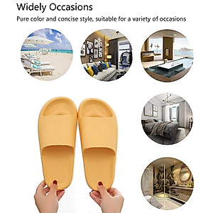 Pillow Slippers for Women, Non-Slip Massage Foam Shower Bathroom Home Floor Thick Sole Quick Drying Cloud Cushion Womens Mens Sandals, Soft Comfortable Platform Open Toe Shoes (White, Eur38/39)