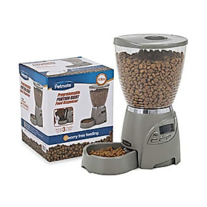 Petmate Portion Right Programmable Dog and Cat Feeder 2 Sizes Brushed Nickel