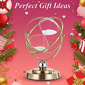 Brass Hourglass 60 Minute Sand Clock Timer:720° Rotating Antique White Sand Watch 60 Min,Antiguo Reloj De Arena 1 Hora,Large Metal One Hour Glass Sandglass for Office Desk Home Wedding Gift Decorative