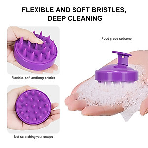 SetSail Hair Scalp Massager Shampoo Brush, Soft Silicone Hair Scalp Scrubber with Ergonomic Handle, Dry and Wet Hair Scalp Brush for Hair Growth, Dandruff Removal, Relax, Blood Circulation, Purple