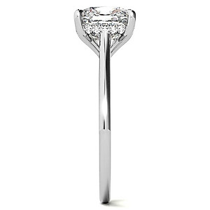 10K Solid White Gold Handmade Engagement Rings, 2 CT Cushion Cut Moissanite Diamond Solitaire Wedding/Bridal Rings for Her/Women, Minimalist Ring Anniversary Ring For Gift (12)