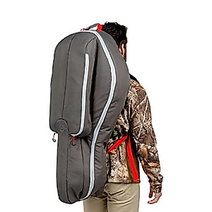Allen Company Titan Krait Crossbow Case - Soft-Shell Design - Fits Scoped Narrow Limb Crossbows - Oversized Pockets for Bolts, Quivers, and More - Gray/Red - 37" x 19.5"