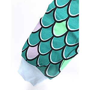 LitBud Girls Kids Chirstmas Mermaid Pajamas Sleepwears 2pcs Long Sleeves Pjs Nightwear Tops + Pants Sets for Girls Toddler Size 4-5 Years 5T Thanksgiving Gift