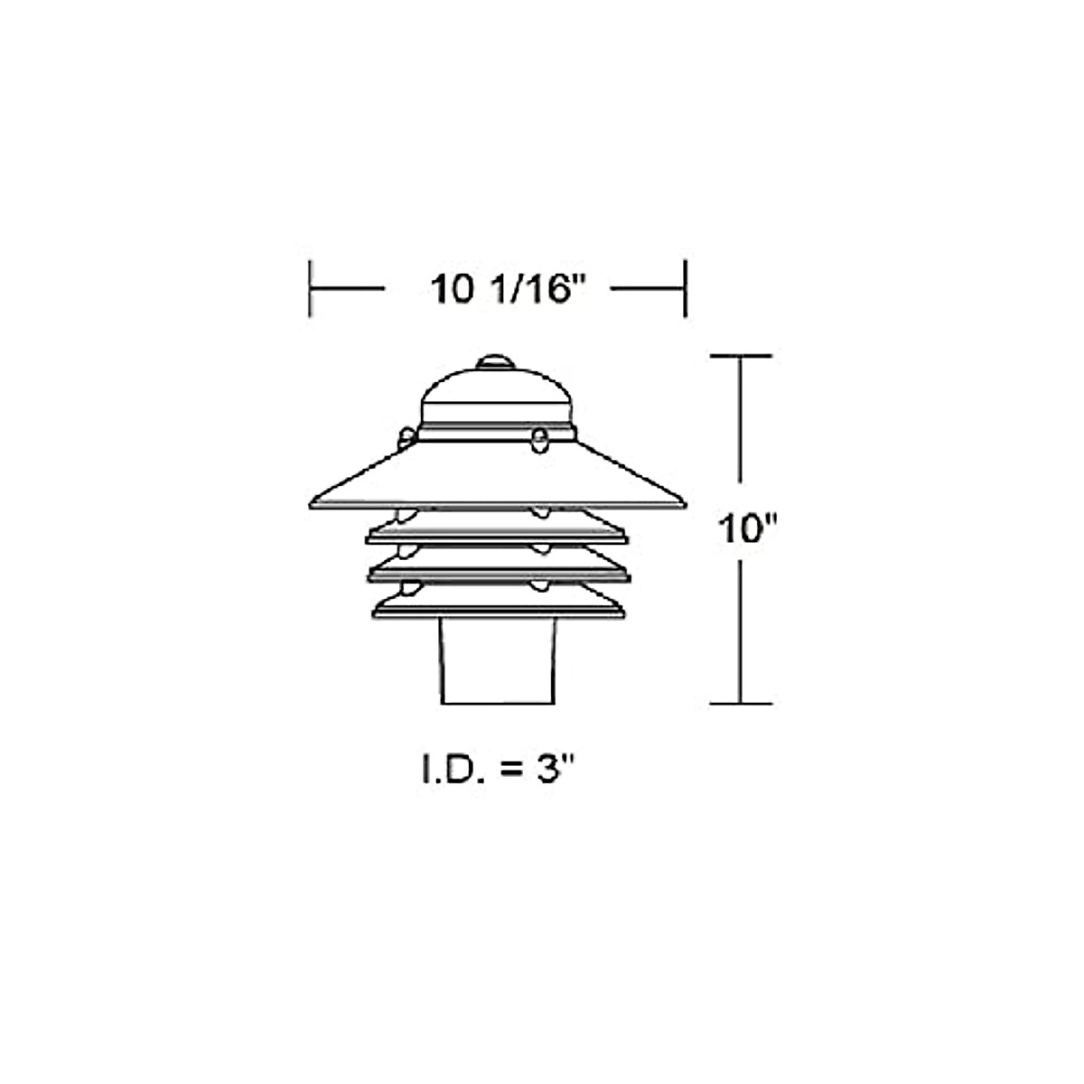 KastLite Black Nautical Post Walkway Lamp | 10" High Outdoor Coastal Fixture | Fits 3" Posts | UL Listed Dock Light - Comes with Mounting Hardware