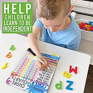 Slime Kids Chore Chart Magnetic, Reward Chart for Kids, Good Behavior Chart for Kids at Home, My Responsibility Chart for Kids, Magnetic Reward Chart for kids Behavior, Color Chore Chart for One Child