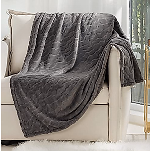 Cozy Bliss Milk Throw Blanket for Couch, Bed Fleece Blanket Twin Size Ultra Soft & Lightweight Plush Sofa Grey Throw Blanket,60"x80"