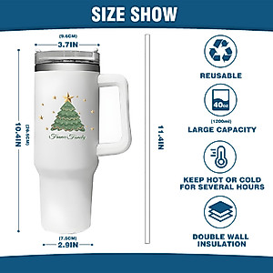 Personalized 41oz Photo Tumbler with Handle & Straw Lid Custom Coffee Tumbler Stainless Steel Travel Mugs,Customized Picture Water Bottle for Woman Man Birthday Halloween Personalized Gifts