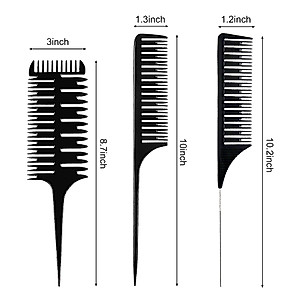 1st Choice Professional Hair Combs for Women Styling Hair Combs Plastic Weaving Combs for Highlighting,3-Way Weaving & Sectioning Foiling Comb for Hair Coloring, Highlighting, Balayage