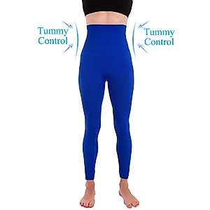 Homma High Waist Compression Leggings for Women Tummy Control Postpartum Leggings Seamless Yoga Workout Pants Royal S