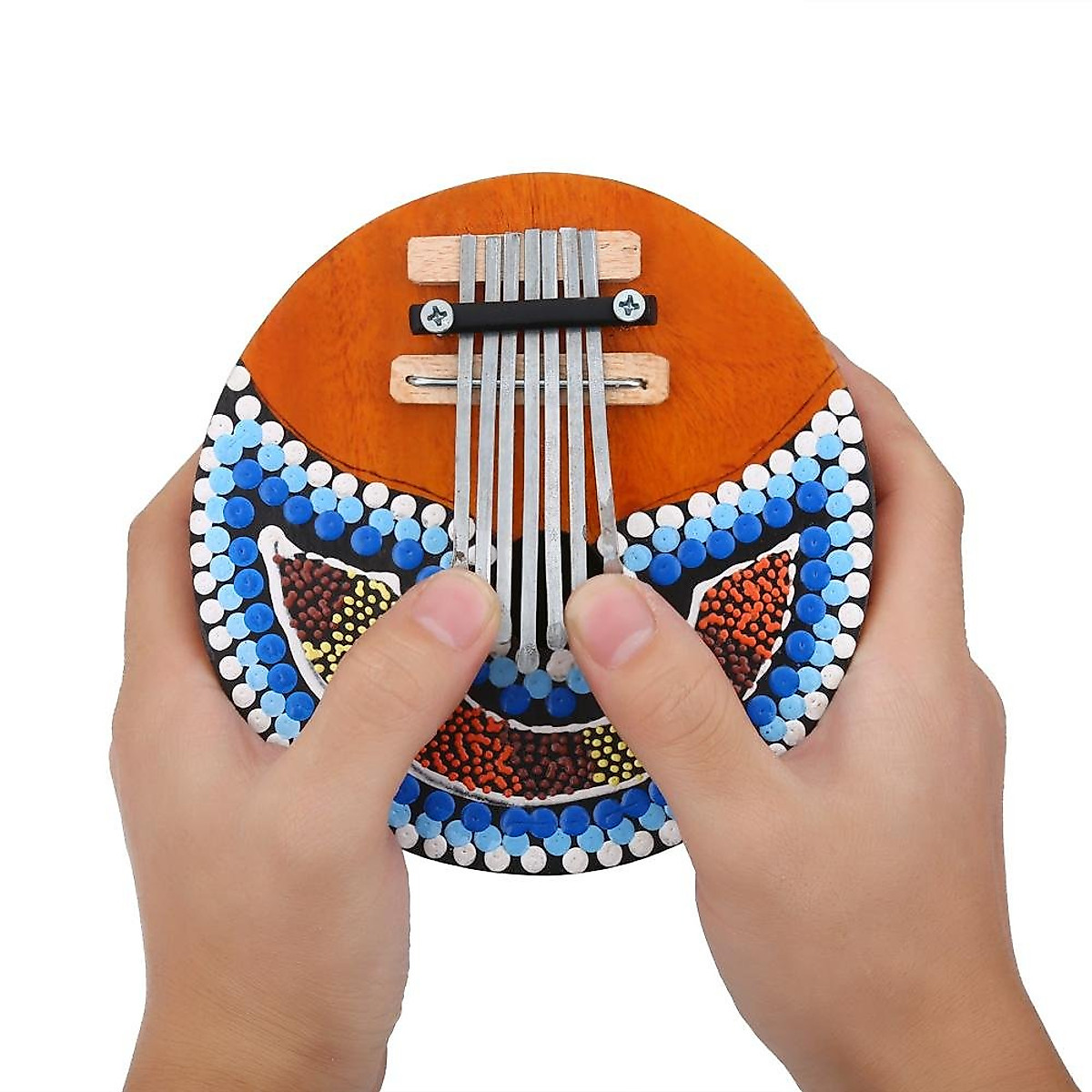 Kalimba Thumb Piano 7 Keys, Portable Mbira Finger Piano Musical Instrument Gifts for Kids and Adults Beginners