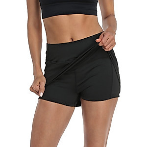 LRD Women's Athletic Skorts Skirt with Pockets Golf Skort for Tennis Running Black - XL