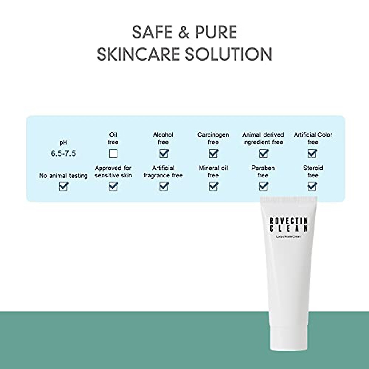 ROVECTIN] Clean Lotus Water Cream- Gentle and Vegan Moisturizer For Skin Purifying (2.0fl.oz, 60ml)