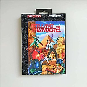 Lksya Rolling Thunder 2 - USA Cover With Retail Box 16 Bit MD Game Card for Sega Megadrive Genesis Video Game Console (US EU Shell)