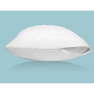 Mediflow Quilted Pillow Protector: Get Zippered Protection from dust and allergens and add a Layer of Luxury and Comfort to Any Pillow White 1'8" x 2'4"