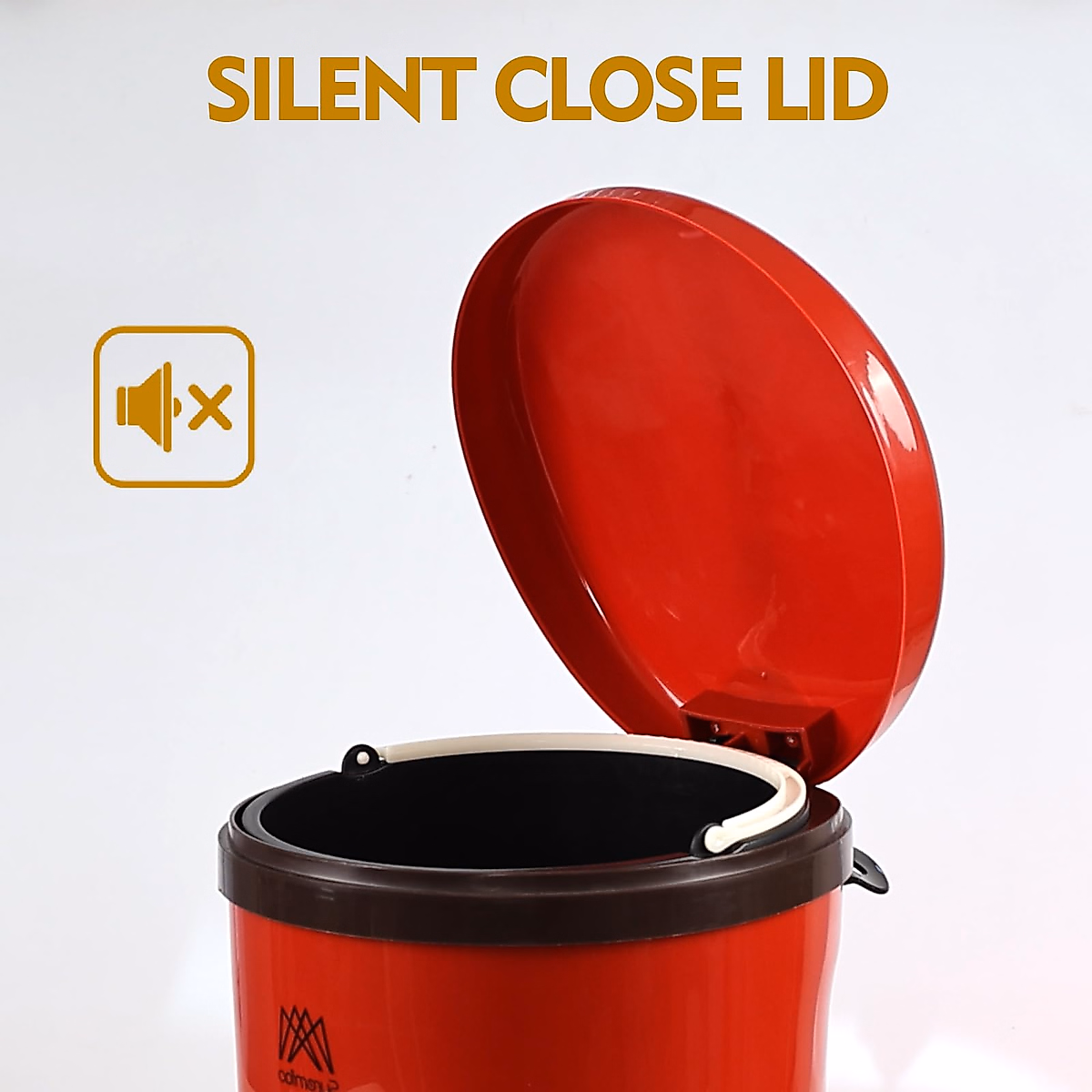 Buyitt Round Trash Can with Soft-Close Foot Pedal, 2 Gallon Waste Bin with Lid, Bathroom Step Waste Can, Red