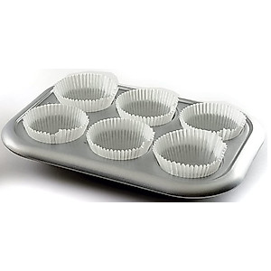500 Jumbo Cupcake Muffin Liners 2 1/4" X 1 7/8" | Large Tall White Fluted Baking Cups Cupcake Liners