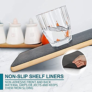 QIAOB Shelf Liner, Kitchen Shelf Liner Drawer Cabinets Non-Stick Drawer Mats EVA Shelf Liner Waterproof Durable Cabinet Liners for Shelves, Refrigerator, Pantry (Black, 17.7 x 59 inches) (FDGJE-2)