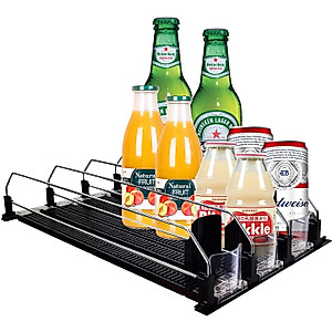 ikaufen Drink Organzier for Fridge-Saving Drink Plastics Dispenser for Fridge - Organize Your Refrigerator with Ease(16.4inch, 3 Rows)