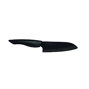 Kyocera Innovation Series Ceramic 5.5" Santoku Knife, with Soft Touch Ergonomic Handle-Black Blade, Black Handle