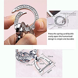 Savzokiw Crystal Car Key Chain For Ladies Women Key Fob, Key Chain Ring Strap (Silver)