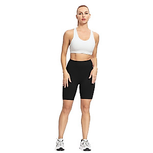 VALANDY Women's High Waist Yoga Shorts Tummy Control Non See -Through Workout Pants 3 Pack
