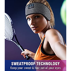 MUSICOZY Sleep Headphones Bluetooth Sports Headband, Wireless Music Sleeping Headphones Sleep Eye Mask Earbuds for Side Sleepers Workout Running Insomnia Travel Yoga Office, Pack of 2