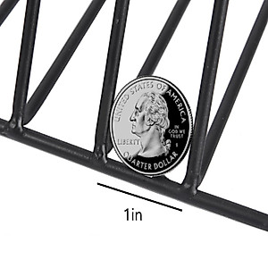 Ylu Yni 2 Pcs Set, Black Triangle Metal Wire Vinyl Record Storage, Plate Rack, Storage Holder for Magazines, Files, Albums Folders, Newspapers, 9 Slot (2PCS)