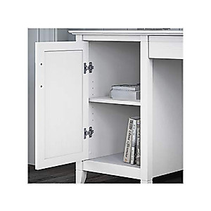 Bush Furniture Key West Computer Desk with Storage and 2 Drawer Mobile File Cabinet, 54W, Pure White Oak