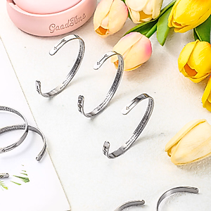 Fumete 12 Pcs Inspirational Cuff Bracelets Bulk for Women Motivational Personalized Engraved Jewelry for Coworkers Gifts(May You Be Proud)