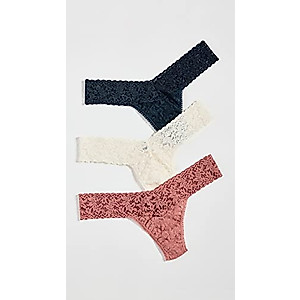 hanky panky Women's Low Rise Thong 3 Pack Prnt Box, Natural Rhythm, One Size