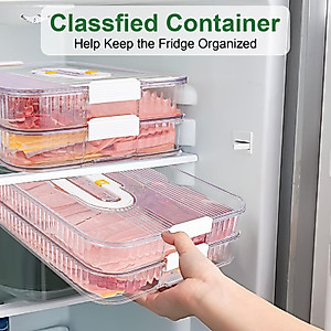 AIERSA Deli Meat Container for Fridge, Lunch Meat Container for Refrigerator, Food Storage Containers with Lids for Cheese, Cold Cuts, Bacon, Ham, Sandwich Meat Keeper, Airtight