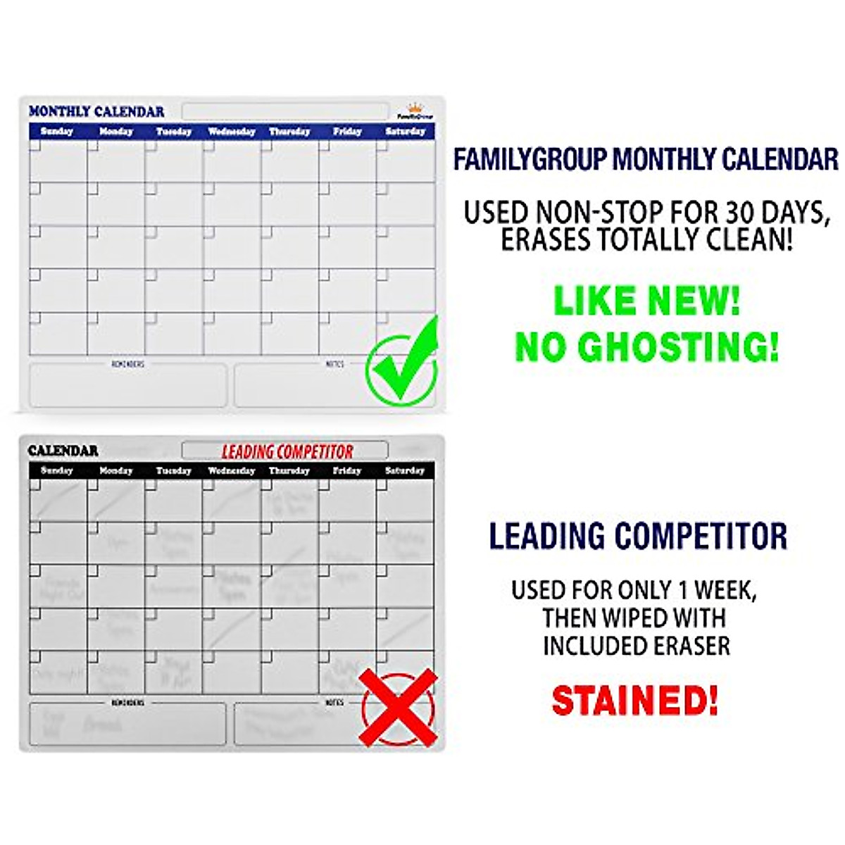 FamilyGroup Magnetic Fridge Calendar - Organized & Fun Planning