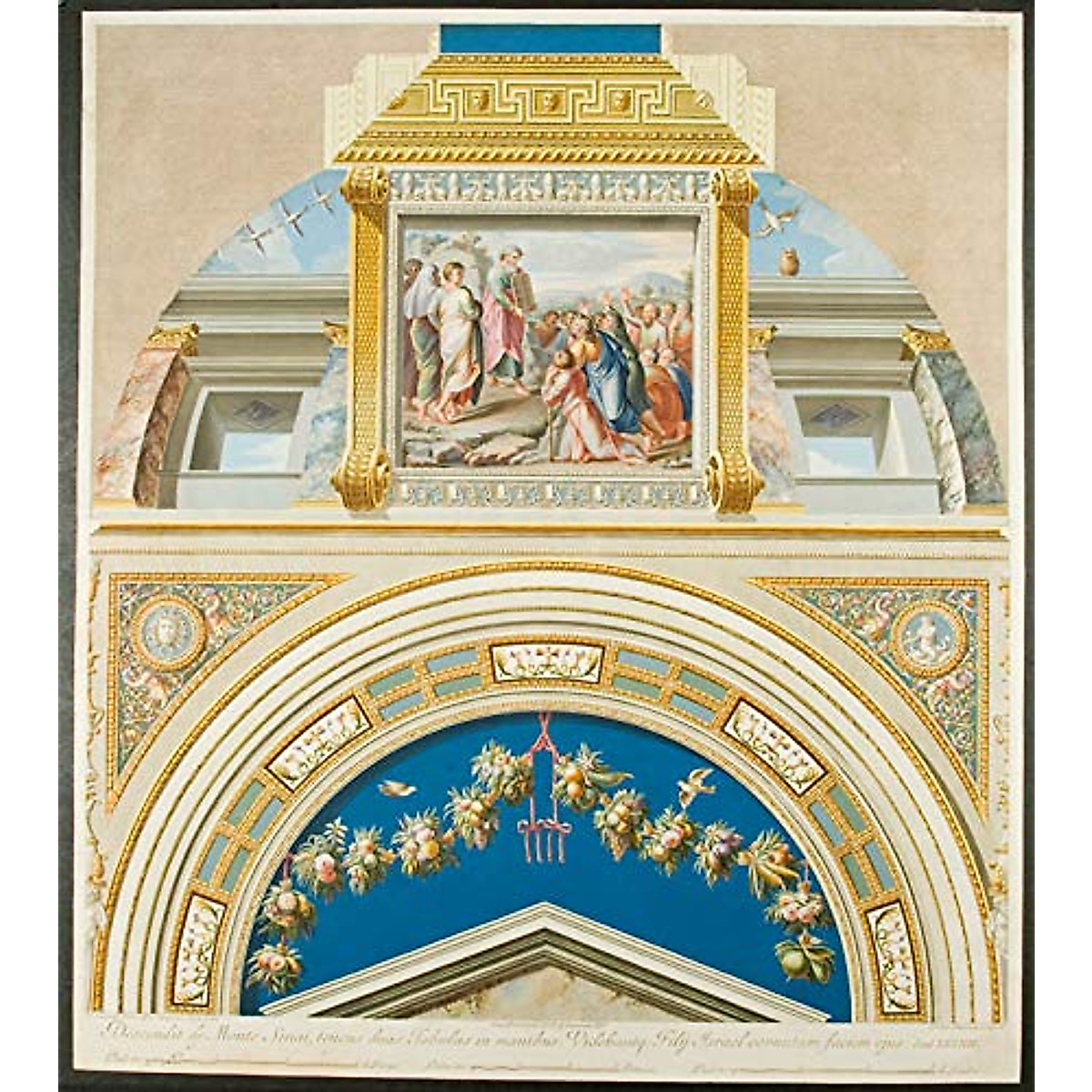 [Moses Descends from Mount Sinai] Descendit de Monte Sinai, tenens Tabulas in manibus: Videbantq: Filii Israel cornutam faciem ejus