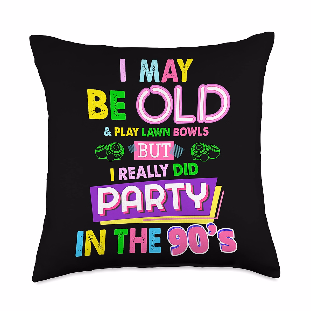 Lawn Bowls Outfit Idea For Women & Funny 90s Lawn Bowling Throw Pillow