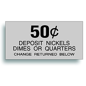 Restoration Decal Sticker for Vintage Soda Pop Soft Drink Vending Coin Change Slot Compatible with Dixie Narco Pepsi, Coca Cola Machine 50 Cent - 2.188 x 4.5 Inch Plus 3 Square Decals