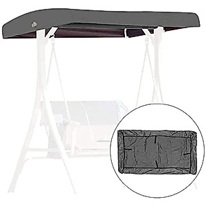 BTURYT 210D Oxford Cloth Patio Swing Top Cover with 4 Reinforced Corner Pockets,Replacement Canopy for Swing Seat 3 Seater Garden Hammock Cover-(top Cover only)